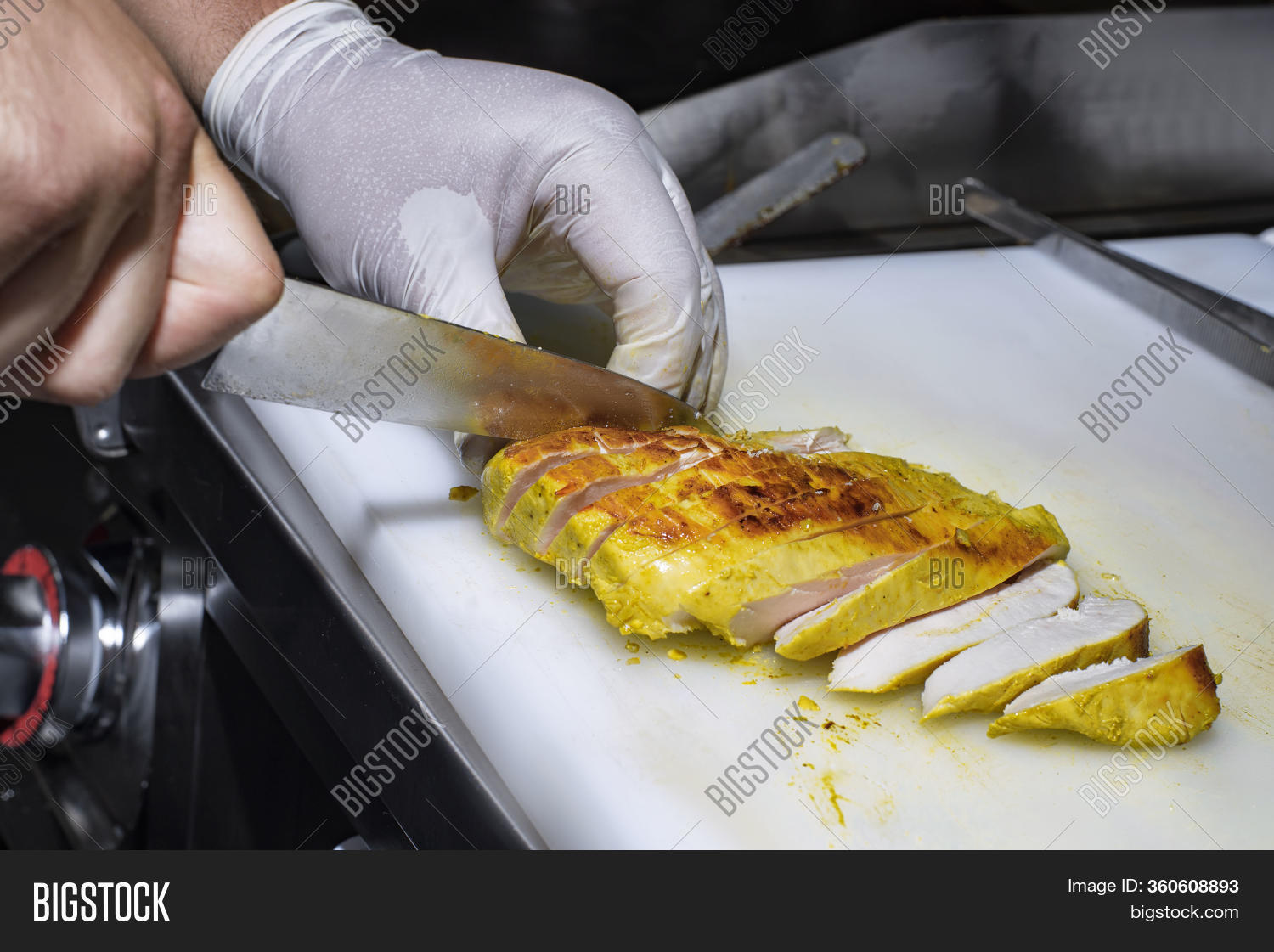 Chef Cutting Chicken Image & Photo (Free Trial) | Bigstock