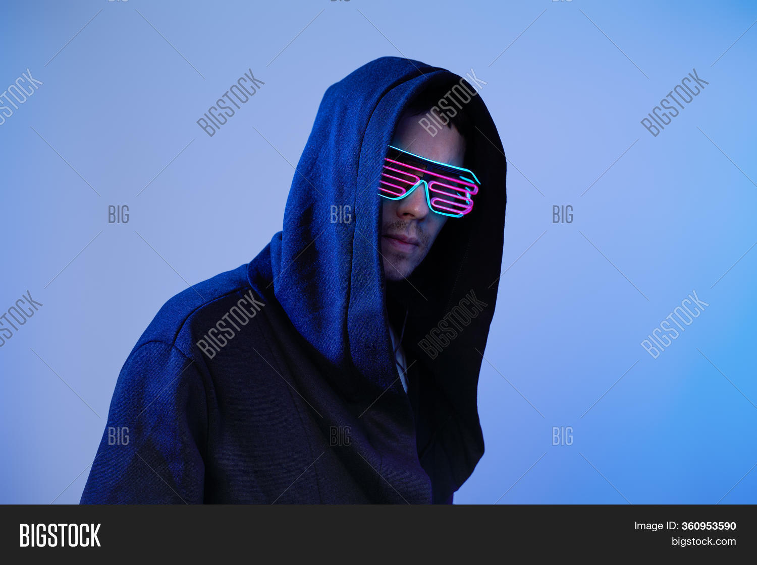 Man Hood Cyber Glasses Image & Photo (Free Trial) | Bigstock