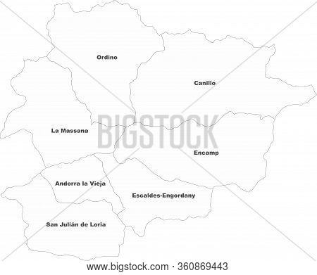 Andorra Map Provinces Vector & Photo (Free Trial) | Bigstock