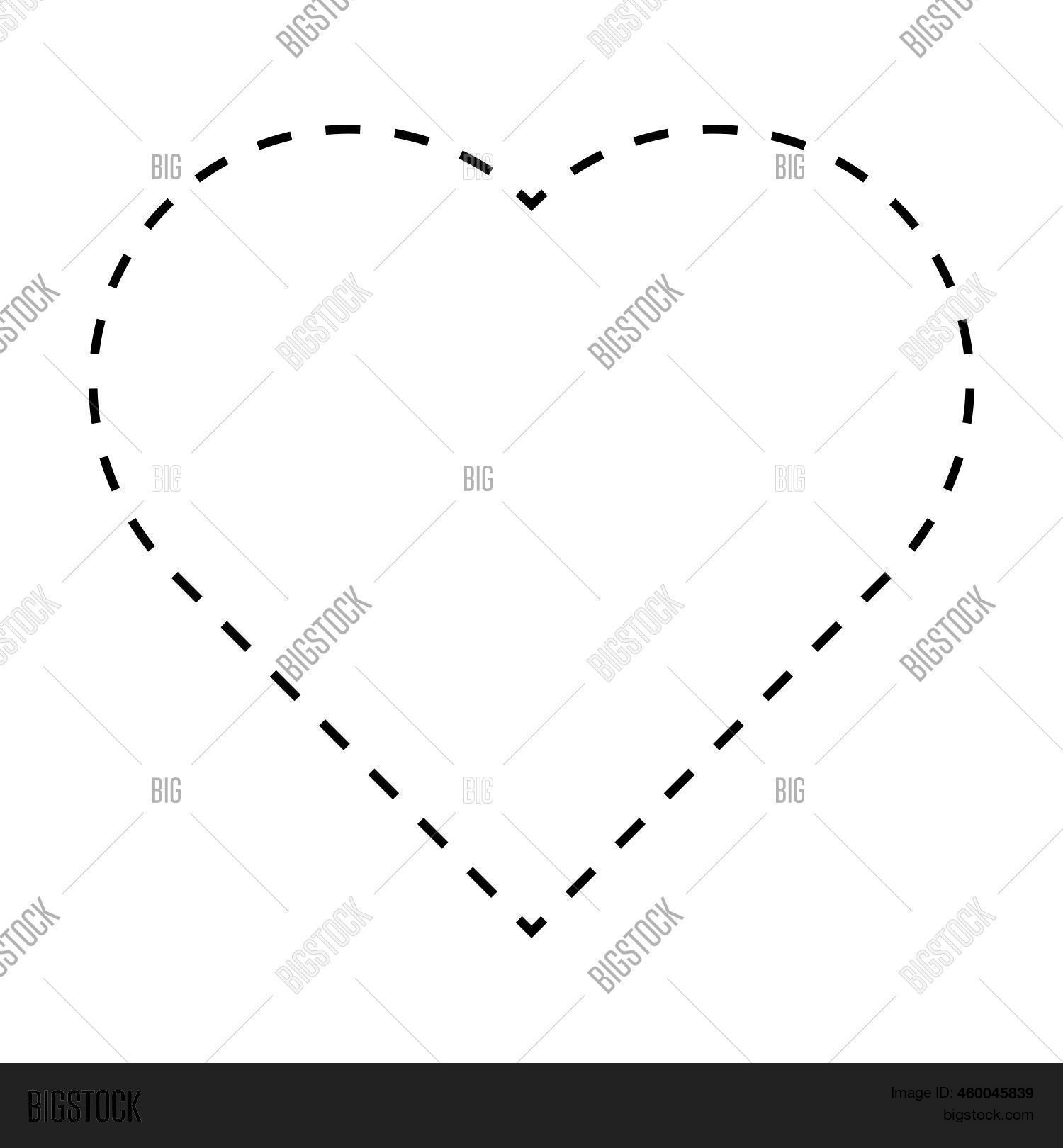 Heart Shape Dashed Vector & Photo (Free Trial) | Bigstock