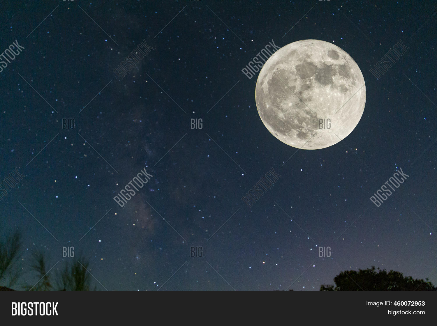 Full Moon. Stars. Image & Photo (Free Trial) | Bigstock