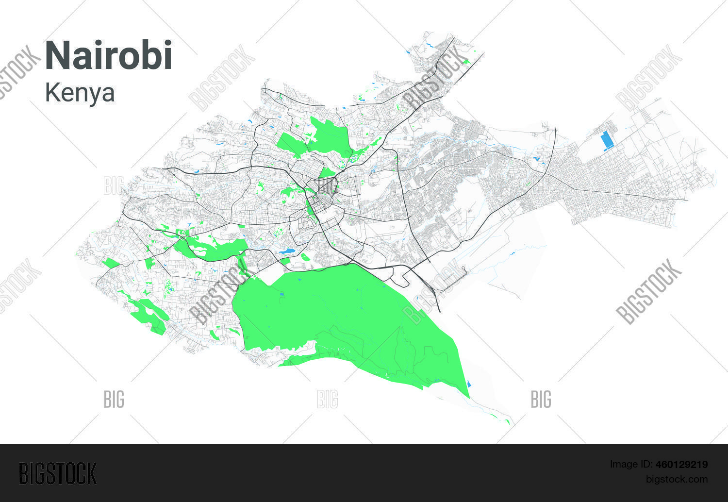 Nairobi Vector Map. Vector & Photo (Free Trial) | Bigstock