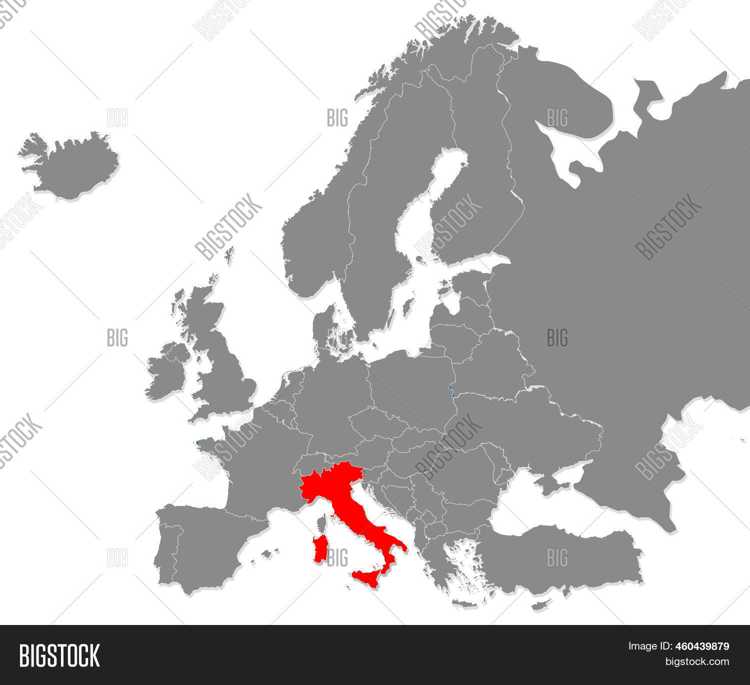 Map Italy Highligted Image & Photo (Free Trial) | Bigstock