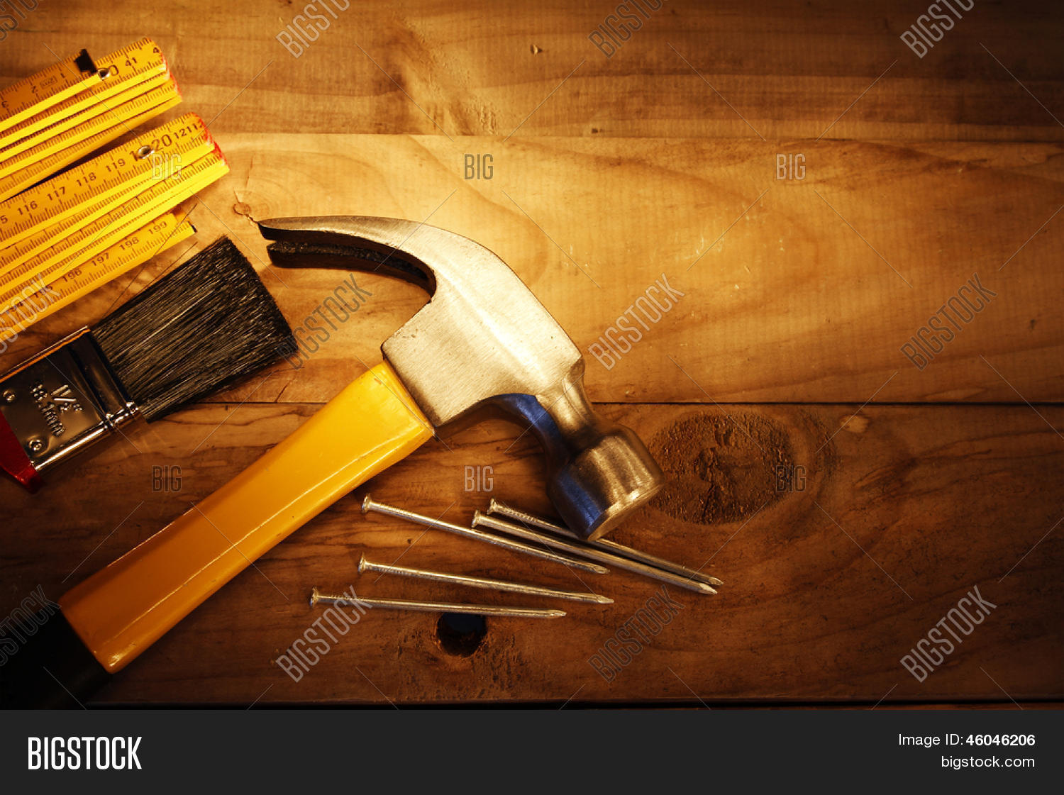Hammer, Nails, Ruler Image & Photo (Free Trial) | Bigstock