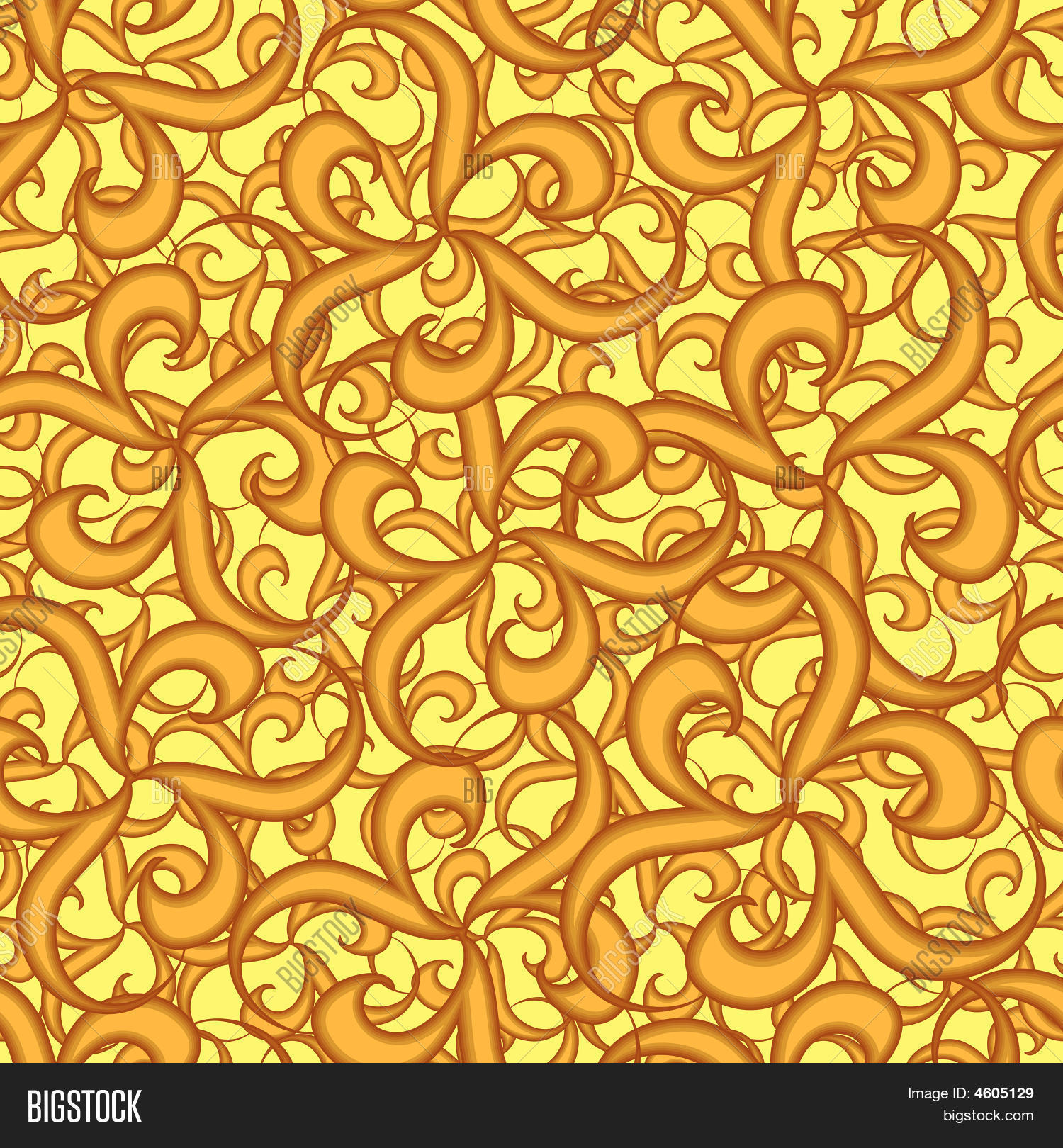 Seamless Gold Swirl Vector & Photo (Free Trial) | Bigstock