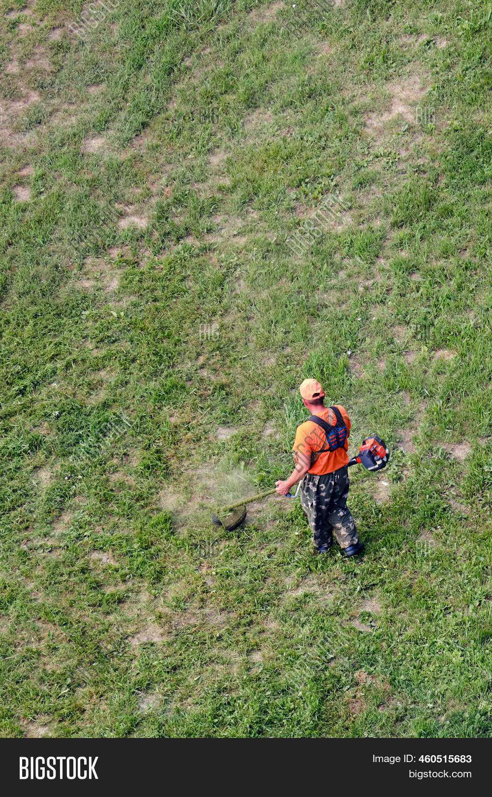 Worker Lawn Mower Mows Image & Photo (Free Trial) | Bigstock