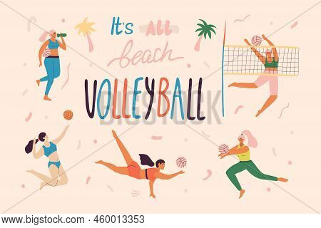 Beach Volleyball Vector & Photo (Free Trial) | Bigstock
