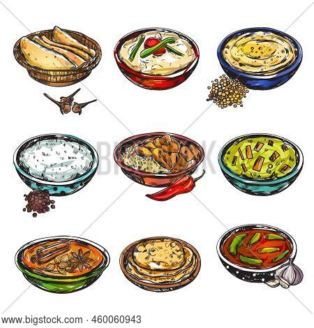 Indian Food Icon Set Vector & Photo (Free Trial) | Bigstock