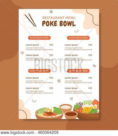 Poke Bowl Food Menu Vector & Photo (Free Trial) | Bigstock