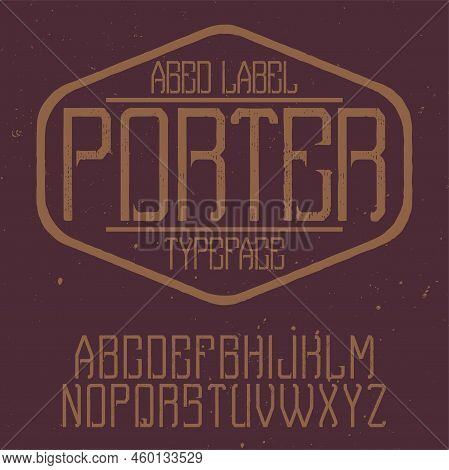Vintage Label Font Vector & Photo (Free Trial) | Bigstock