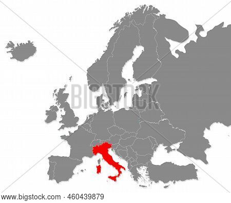 Map Italy Highligted Image & Photo (Free Trial) | Bigstock