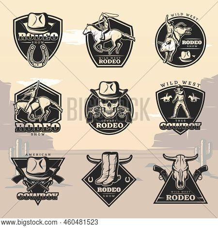 Black Vintage Rodeo Vector & Photo (Free Trial) | Bigstock