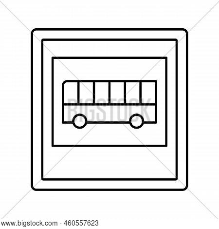 Bus Road Sign Line Vector & Photo (Free Trial) | Bigstock
