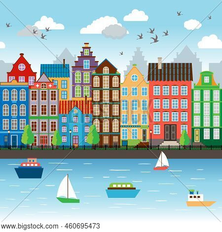 City On River. Vector & Photo (Free Trial) | Bigstock