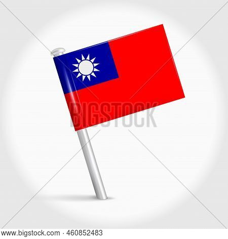 Taiwan Map Pin Flag Vector & Photo (Free Trial) | Bigstock