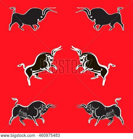 Angry Wild Bulls Vector & Photo (Free Trial) | Bigstock