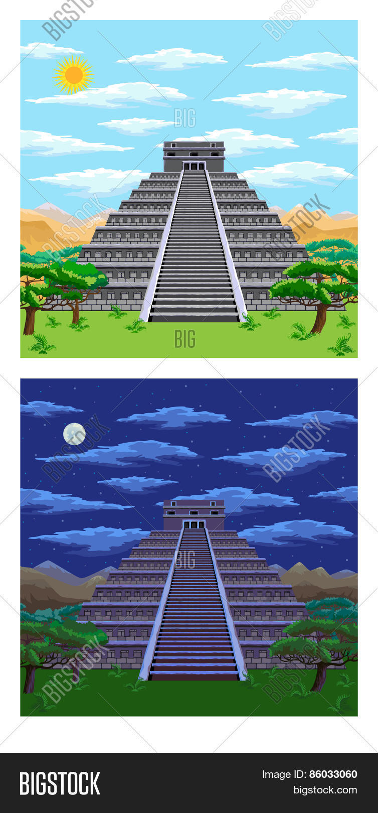 Aztec Pyramid Vector & Photo (Free Trial) | Bigstock