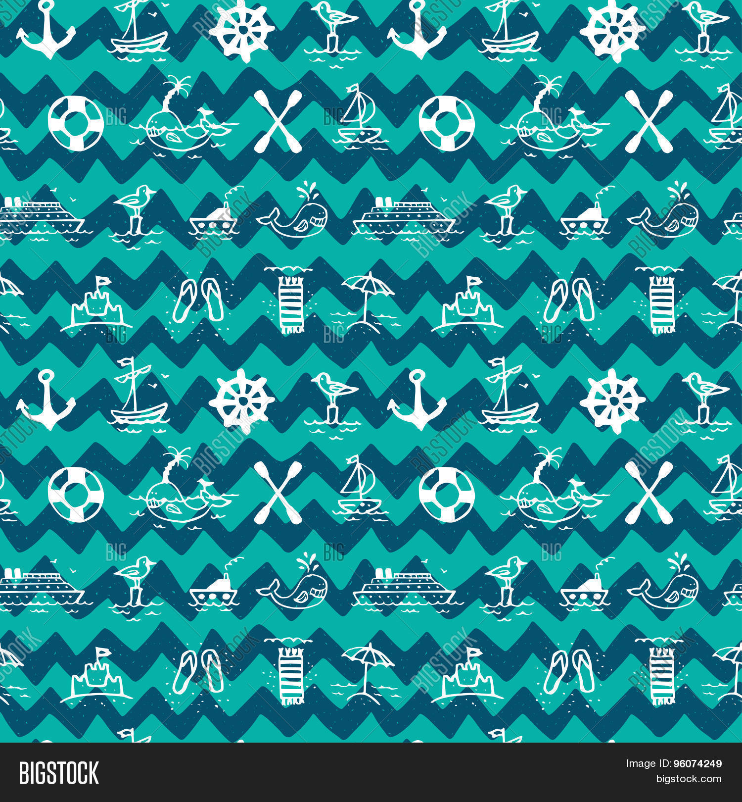 Sea Pattern Vector & Photo (Free Trial) | Bigstock