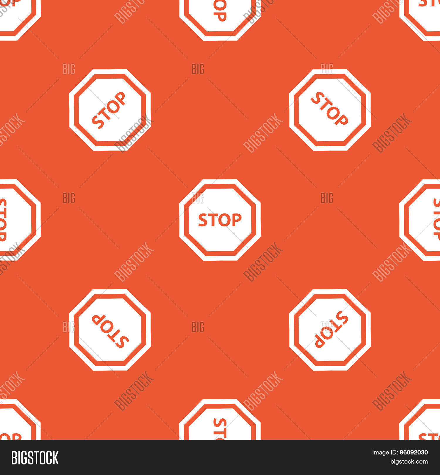 Orange STOP Sign Vector & Photo (Free Trial) | Bigstock