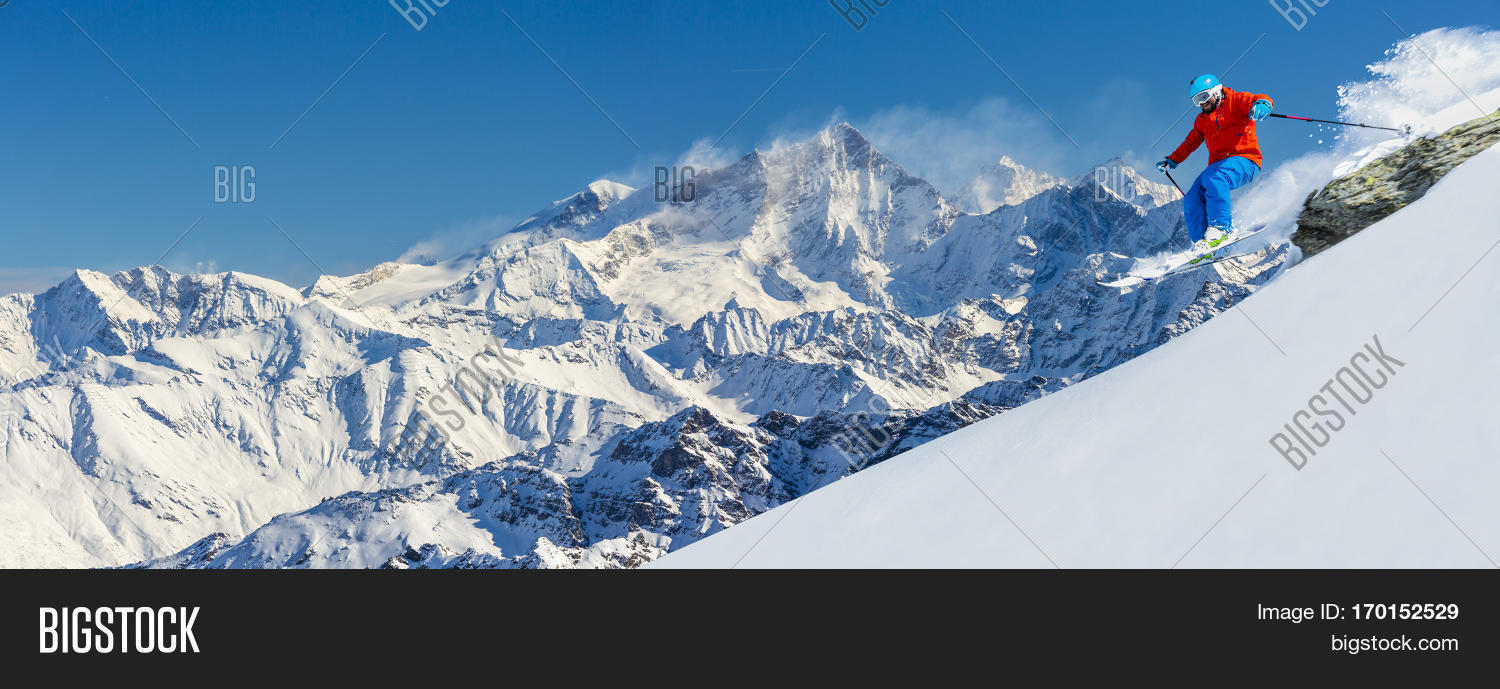Skiing Amazing View Image & Photo (Free Trial) | Bigstock