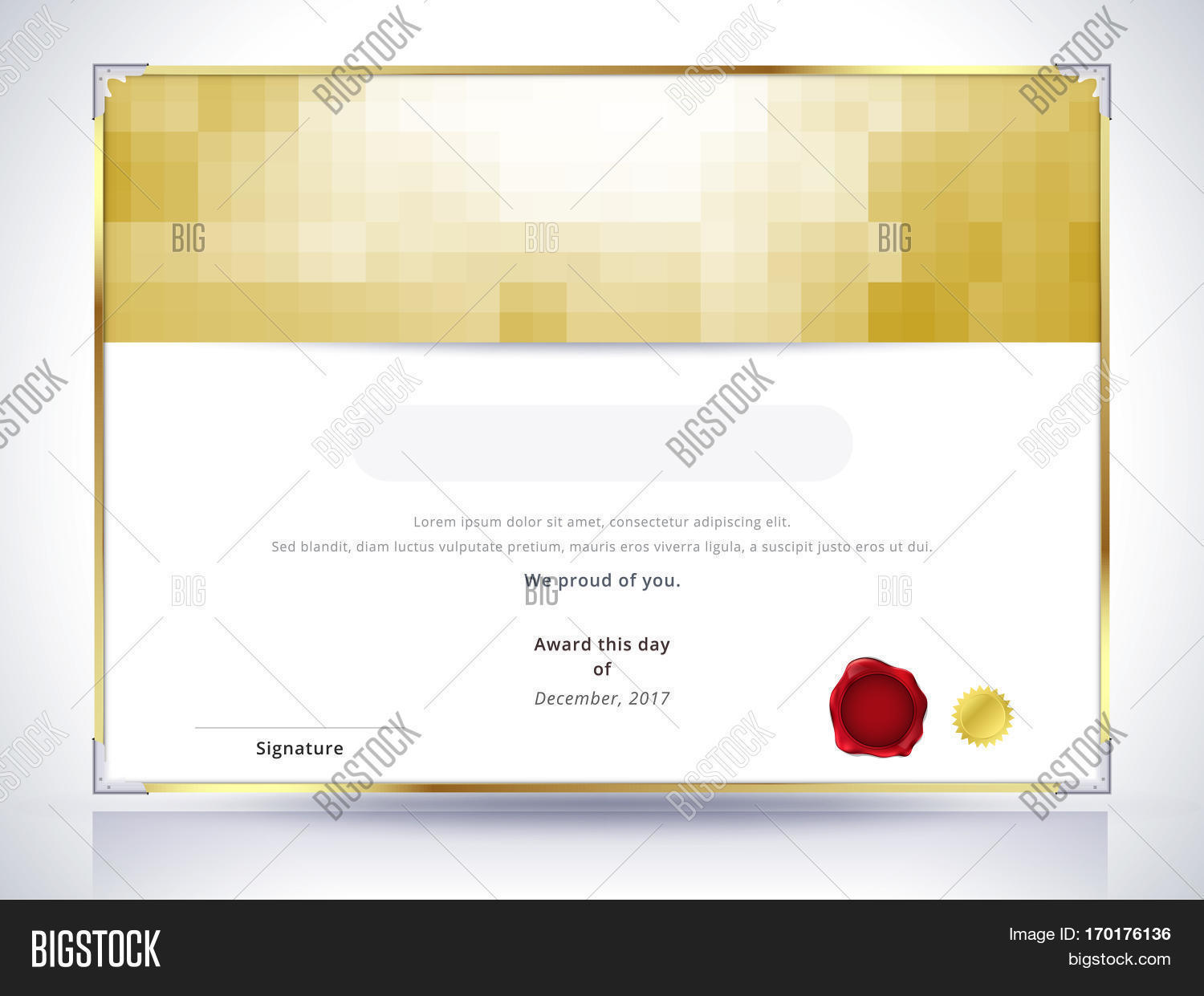 Golden Certificate Vector & Photo (Free Trial) | Bigstock