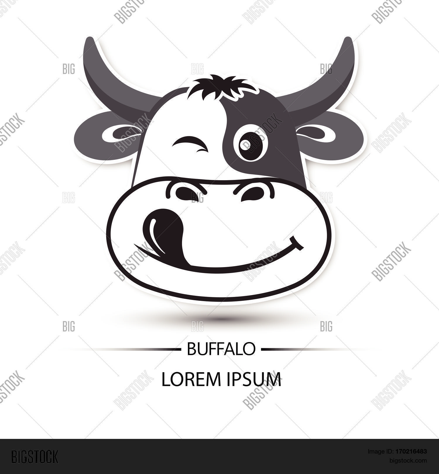 Buffalo Face Happy Vector & Photo (Free Trial) | Bigstock