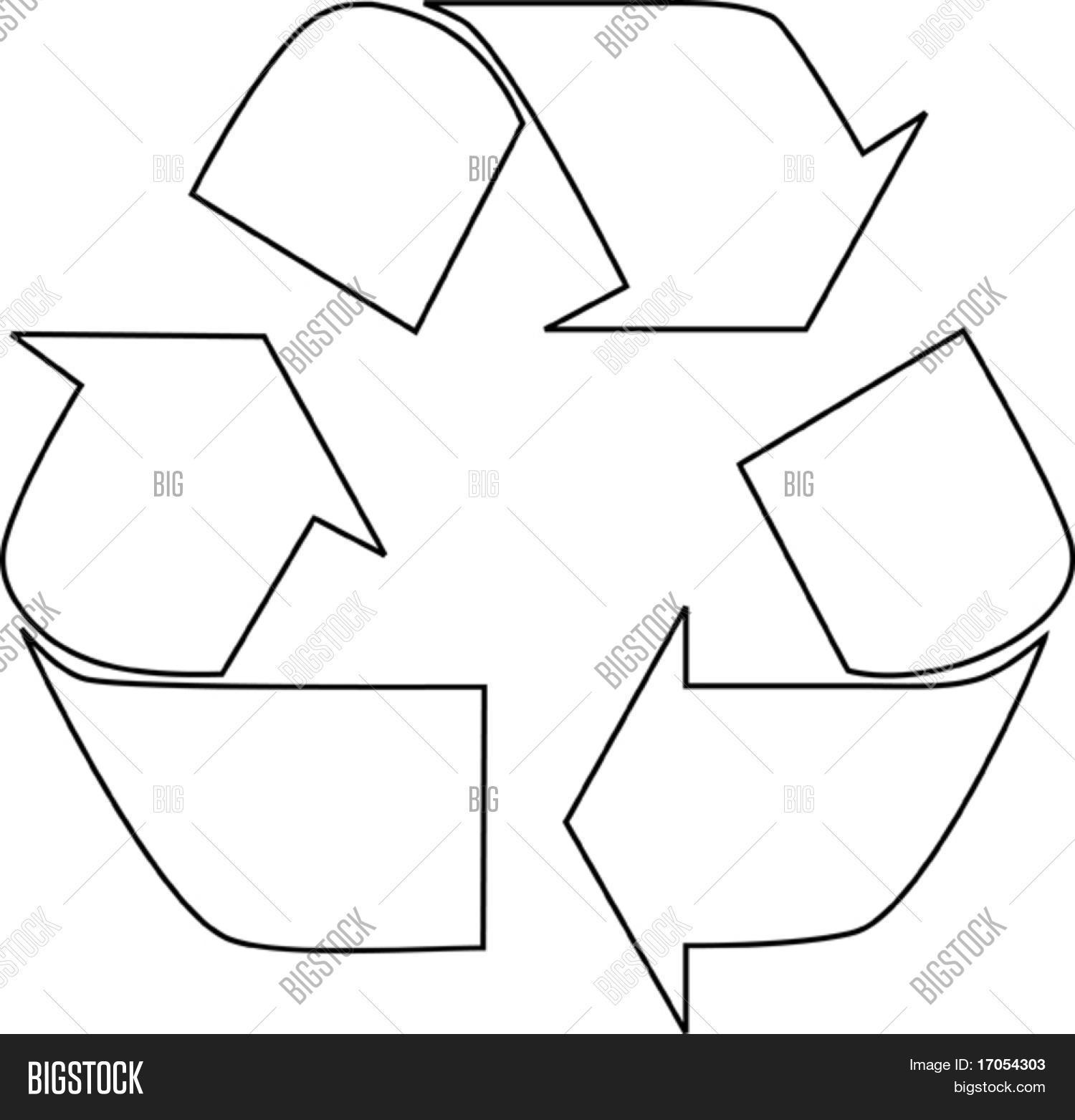 Black Outline Recycle Vector & Photo (Free Trial) | Bigstock