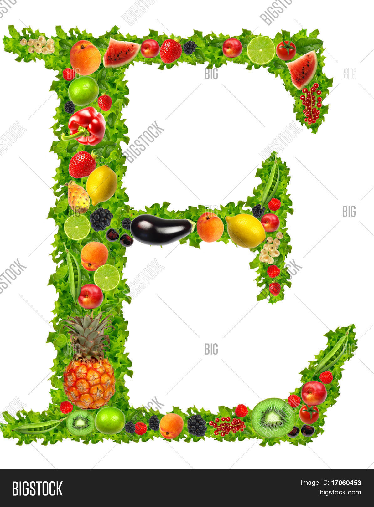 Fruit Vegetable Letter Image & Photo (Free Trial) | Bigstock