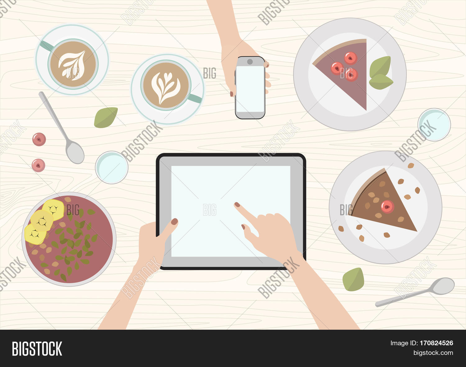 Eat Work Vector & Photo (Free Trial) | Bigstock