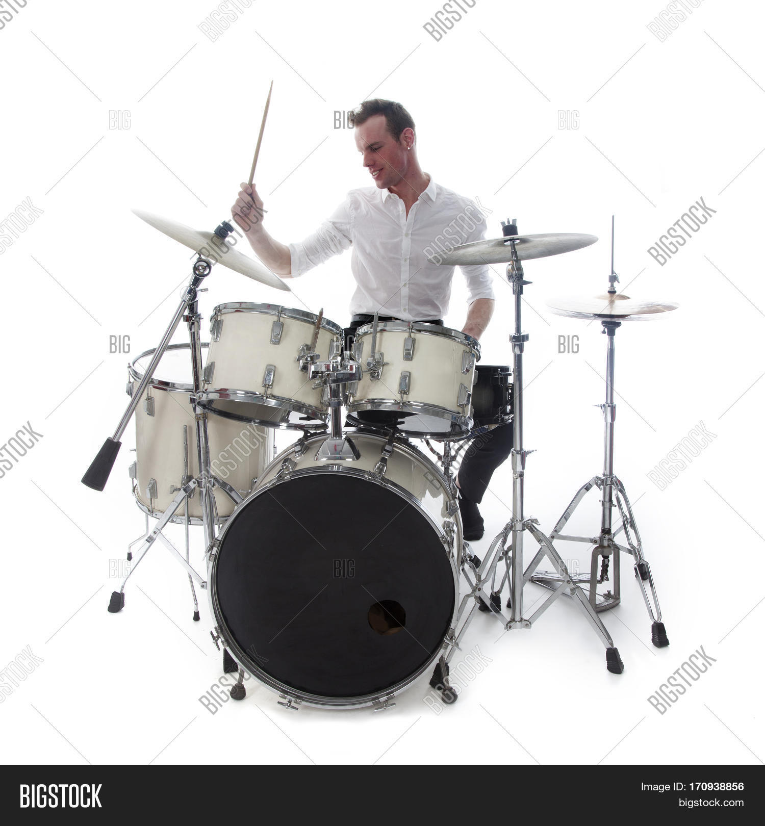 White Drummer Behind Image & Photo (Free Trial) | Bigstock