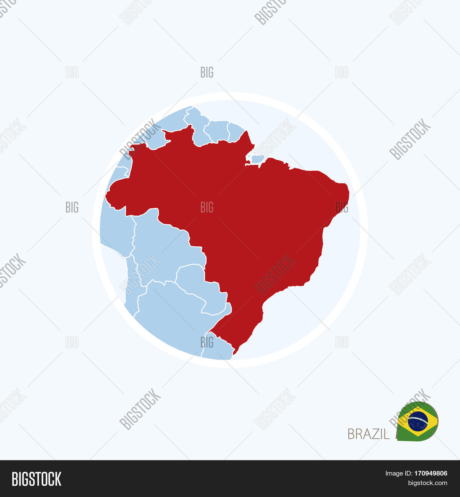 Map Icon Brazil. Blue Vector & Photo (Free Trial) | Bigstock