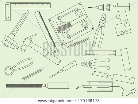Set Hand Tools Vector & Photo (Free Trial) | Bigstock