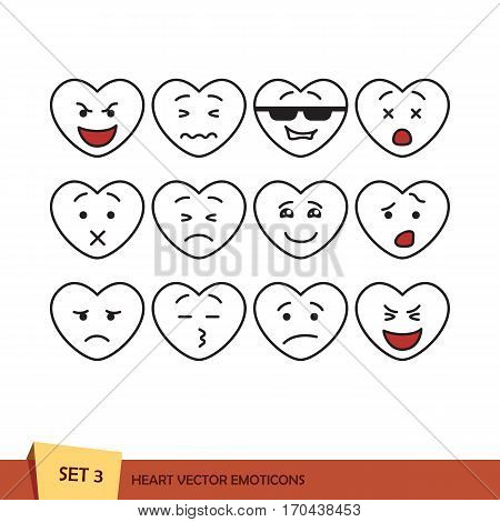 Set Heart Outline Vector & Photo (Free Trial) | Bigstock