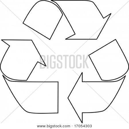 Black Outline Recycle Vector & Photo (Free Trial) | Bigstock