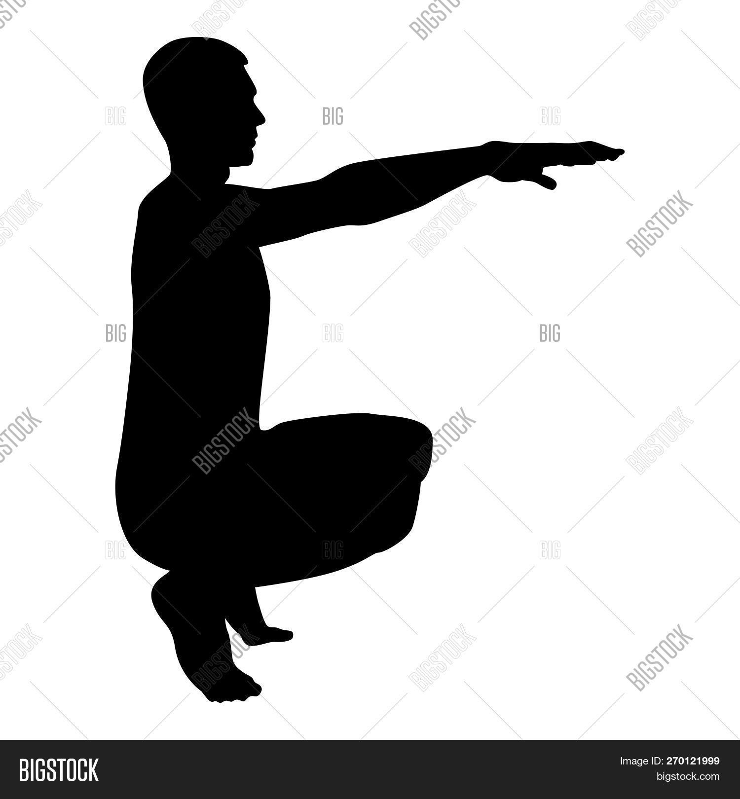 Crouching Man Doing Vector & Photo (Free Trial) | Bigstock
