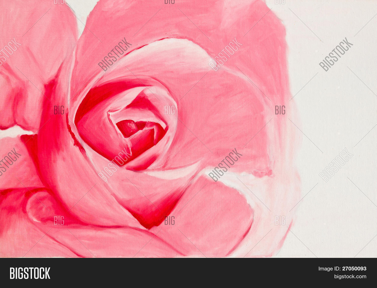 Oil Painting Pink Rose Image & Photo (Free Trial) | Bigstock