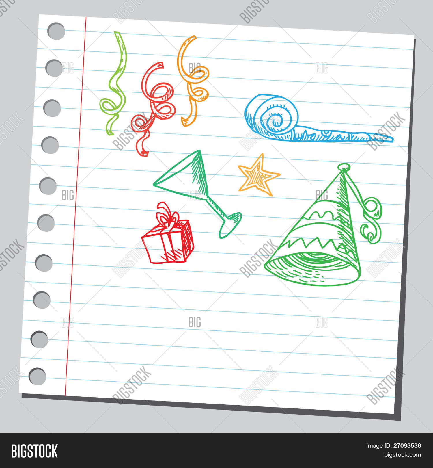 Drawing Party Symbols Vector & Photo (Free Trial) | Bigstock