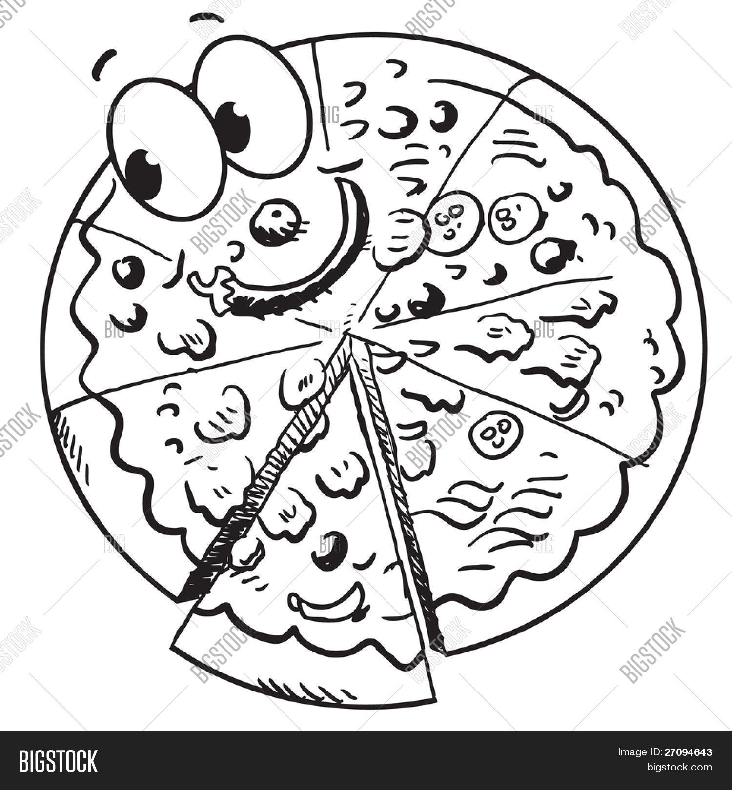 Pizza Cartoon Vector & Photo (Free Trial) | Bigstock