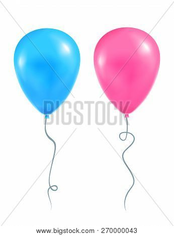 Two Balloon Blue Pink Vector & Photo (Free Trial) | Bigstock