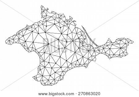 Polygonal Mesh Map Of Crimea In Black Color. Abstract Mesh Lines ...