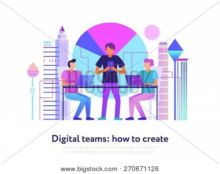 Digital Teams Design Vector & Photo (Free Trial) | Bigstock