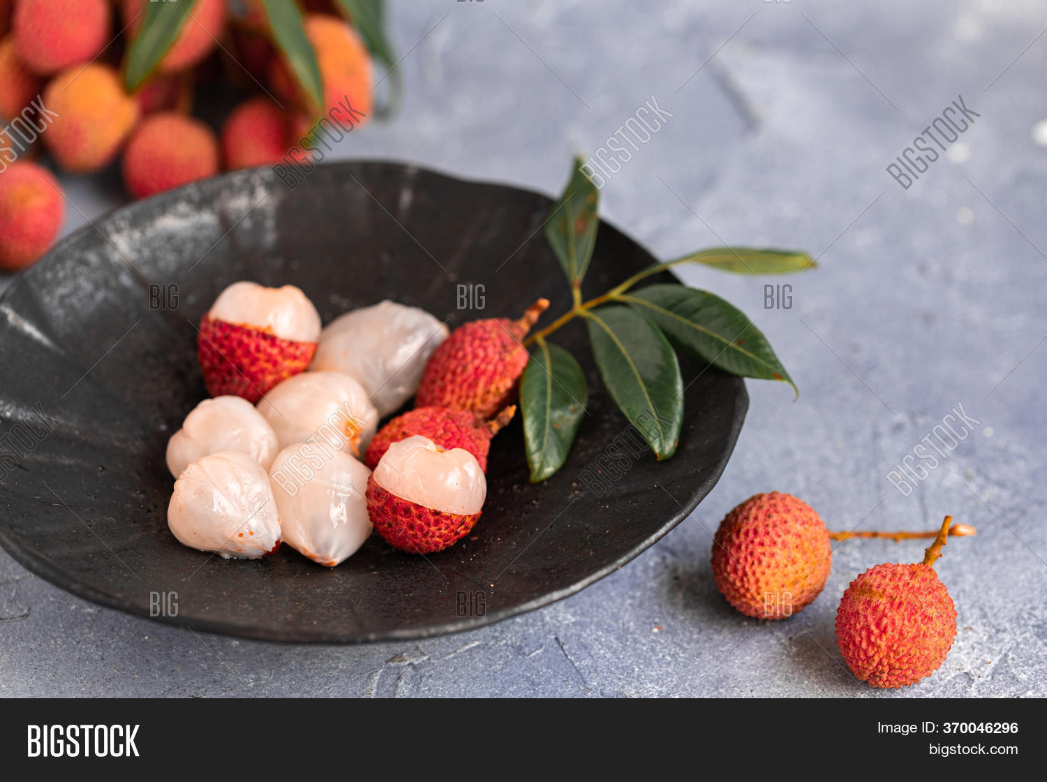 Lychee Leaves On Gray Image & Photo (Free Trial) | Bigstock