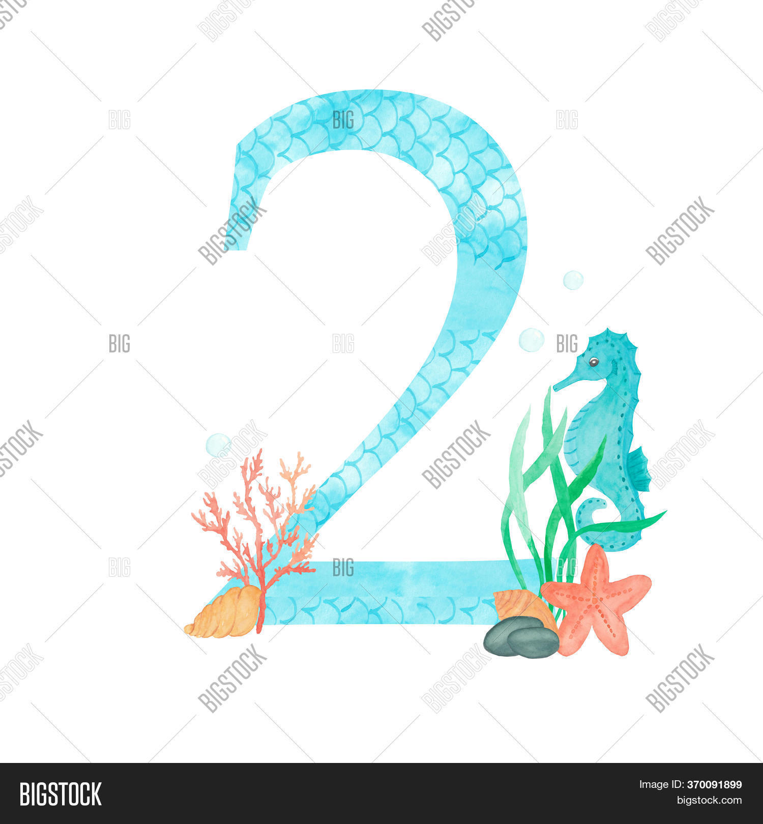 Watercolor Number 2. Image & Photo (Free Trial) | Bigstock