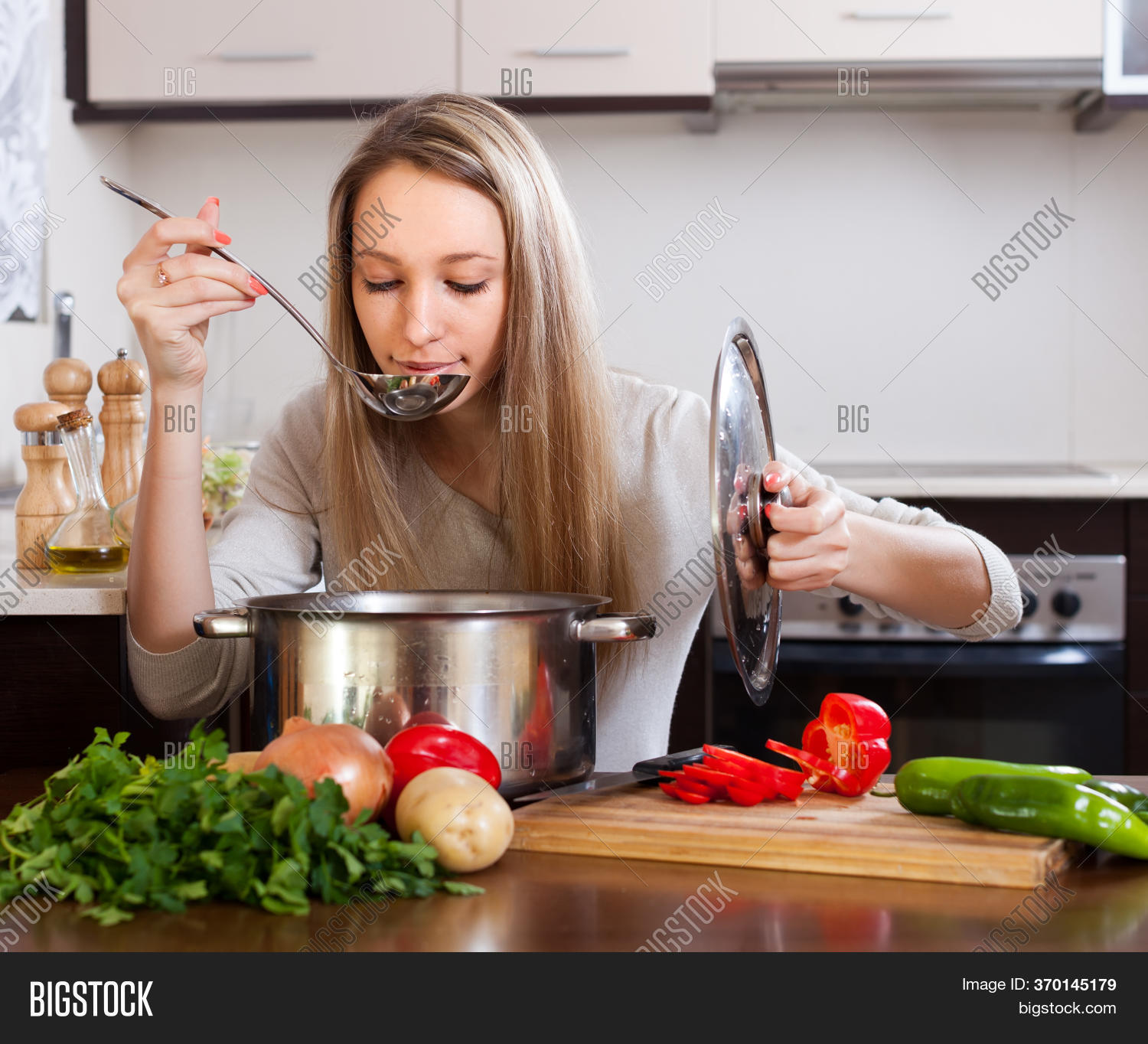 Blonde Girl Ladle Image & Photo (Free Trial) | Bigstock