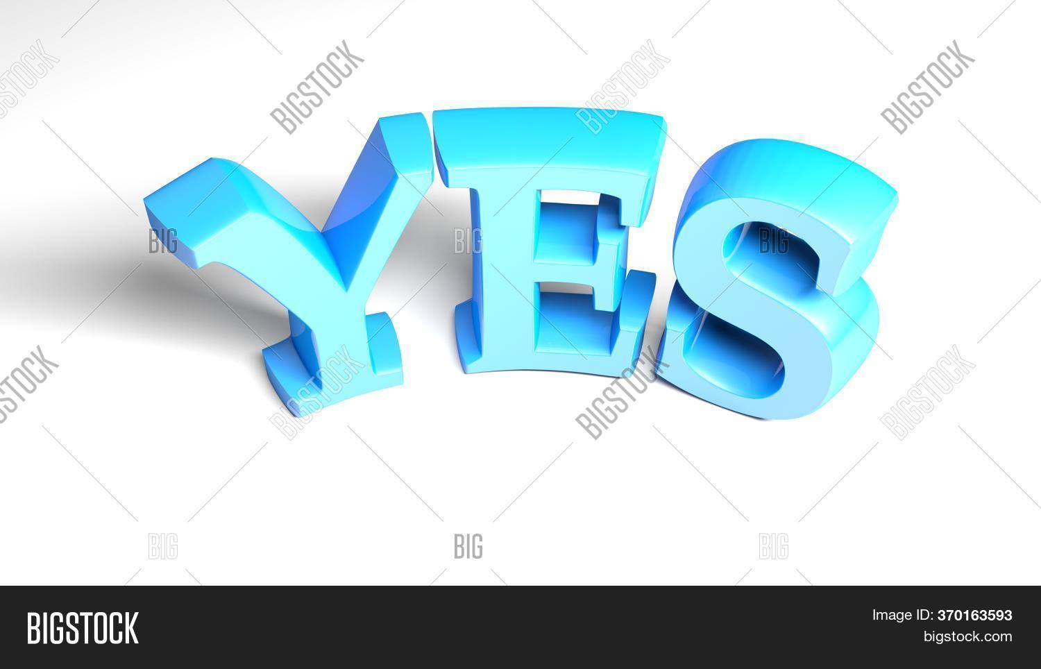 Yes Blue Bent Write Image & Photo (Free Trial) | Bigstock