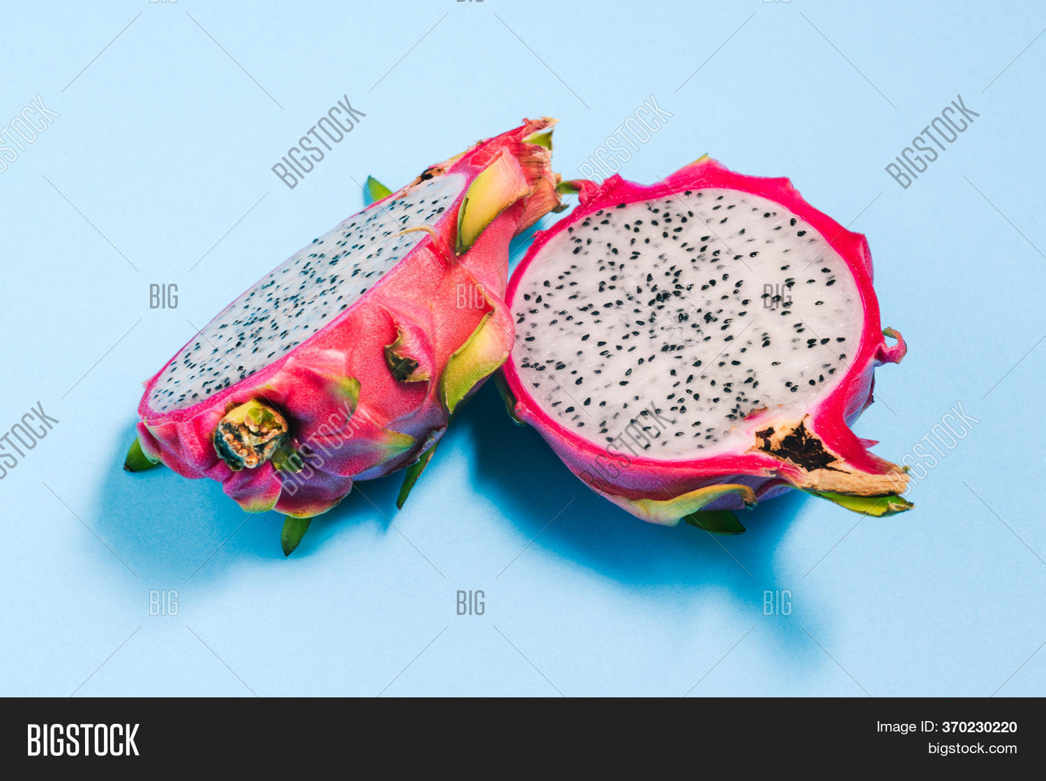 Cut Pitaya On Blue Image & Photo (Free Trial) | Bigstock