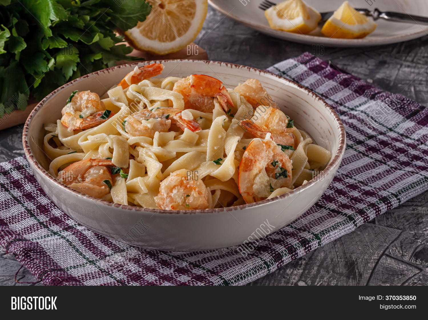 Tagliatelle Prawns Image & Photo (Free Trial) | Bigstock