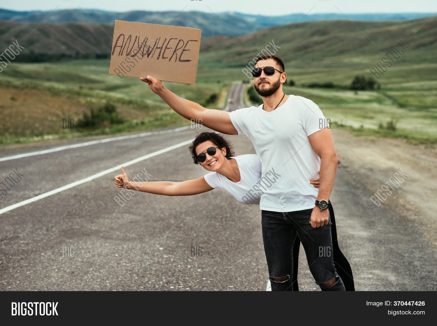Couple Hitchhiking. Image & Photo (Free Trial) | Bigstock