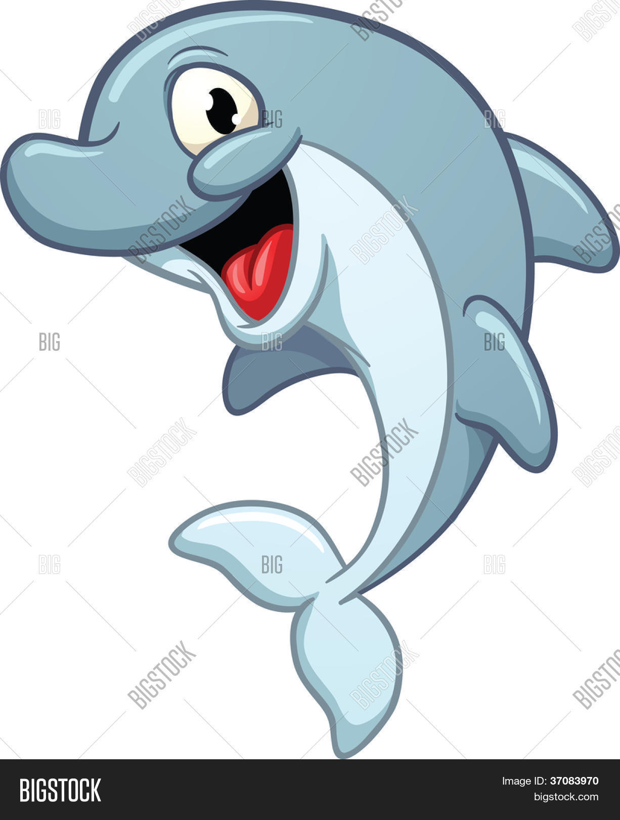 Cute Cartoon Dolphin Vector & Photo (Free Trial) | Bigstock