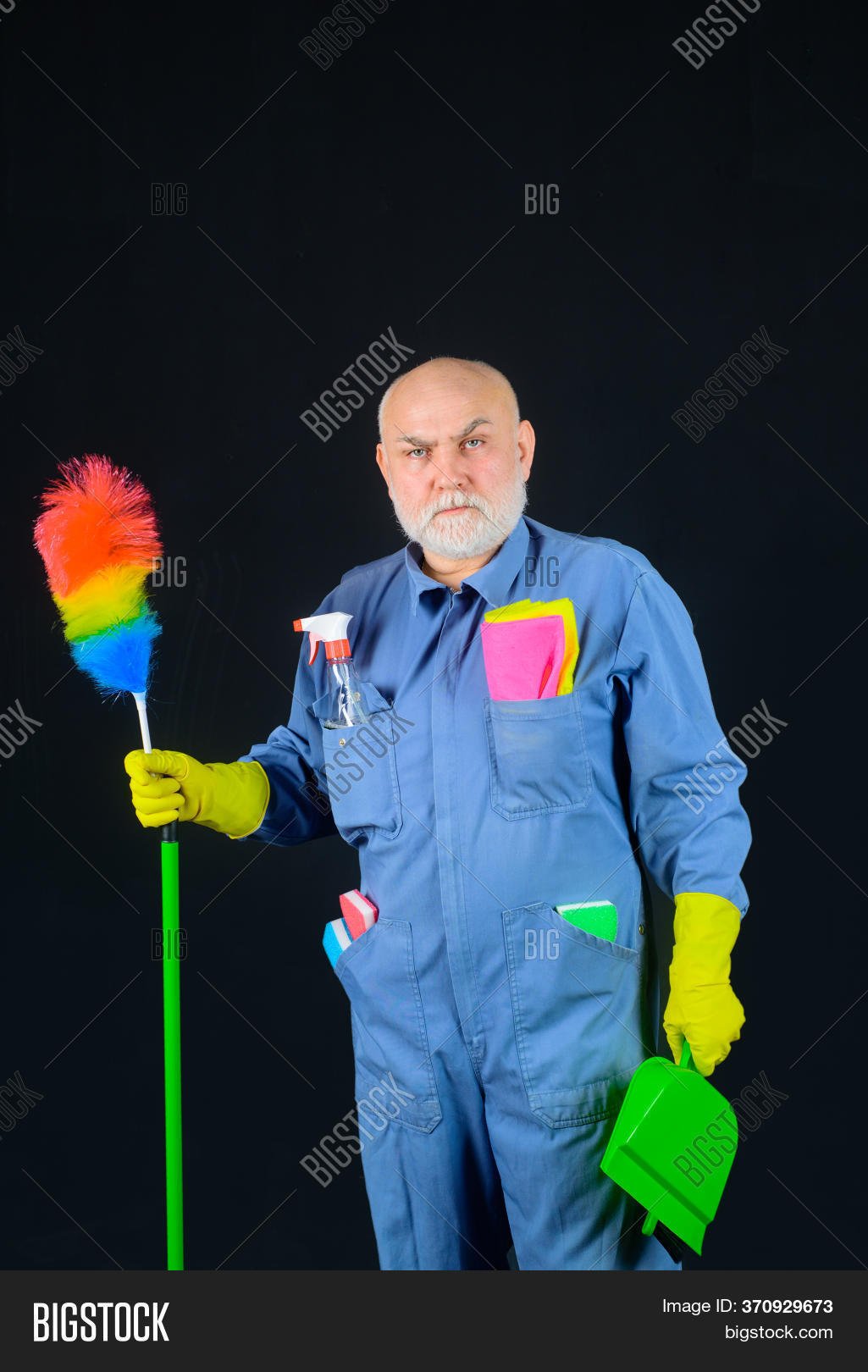 Cleaning Time. Old Man Image & Photo (Free Trial) | Bigstock
